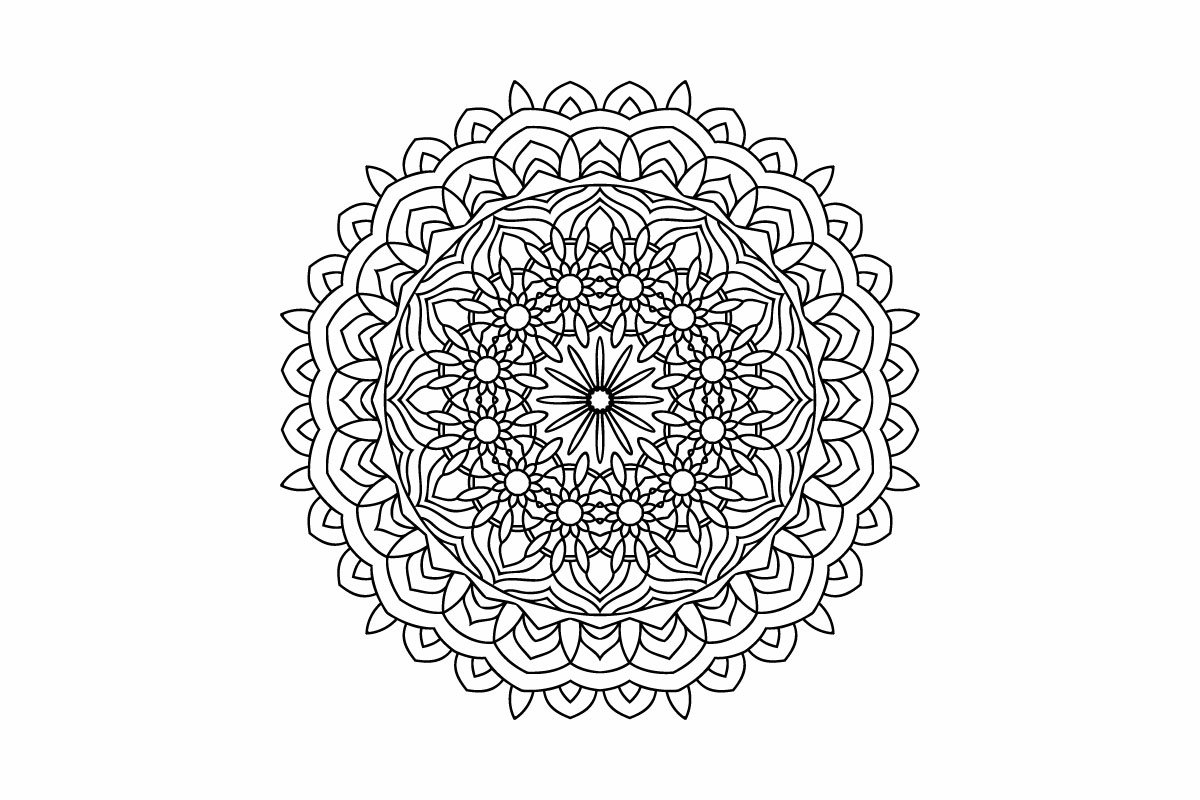 Mandala Line Art for Kids Coloring Page