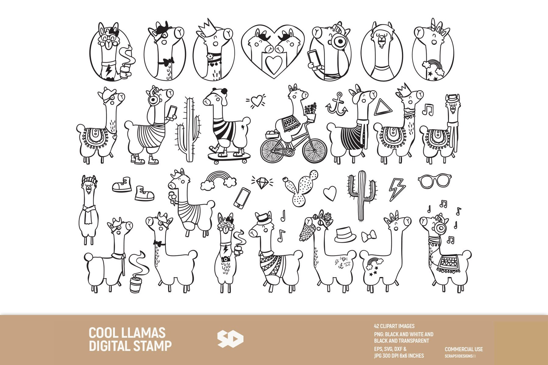Llama Clipart Black And White