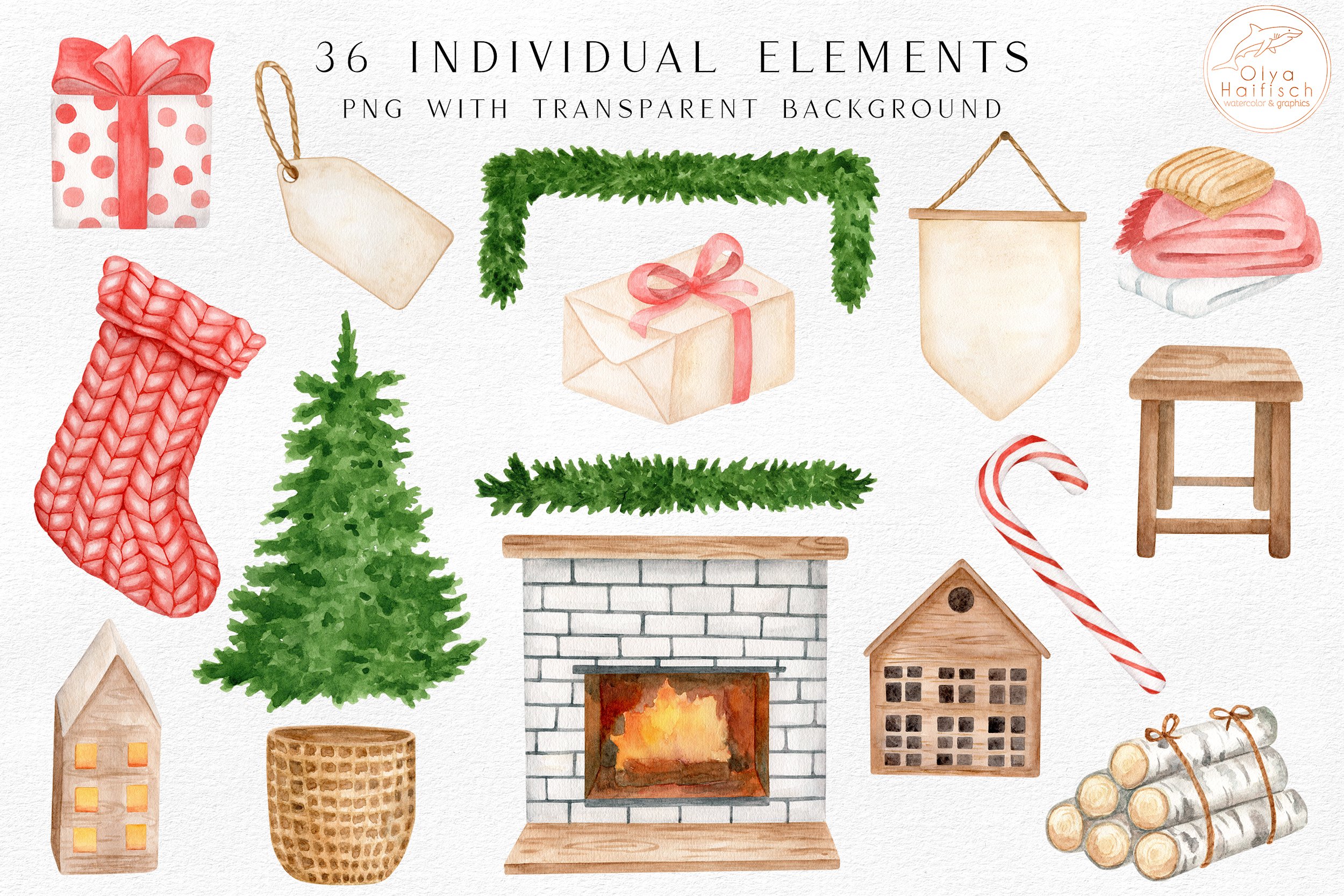 Homemade Christmas Fireplaces Clipart
