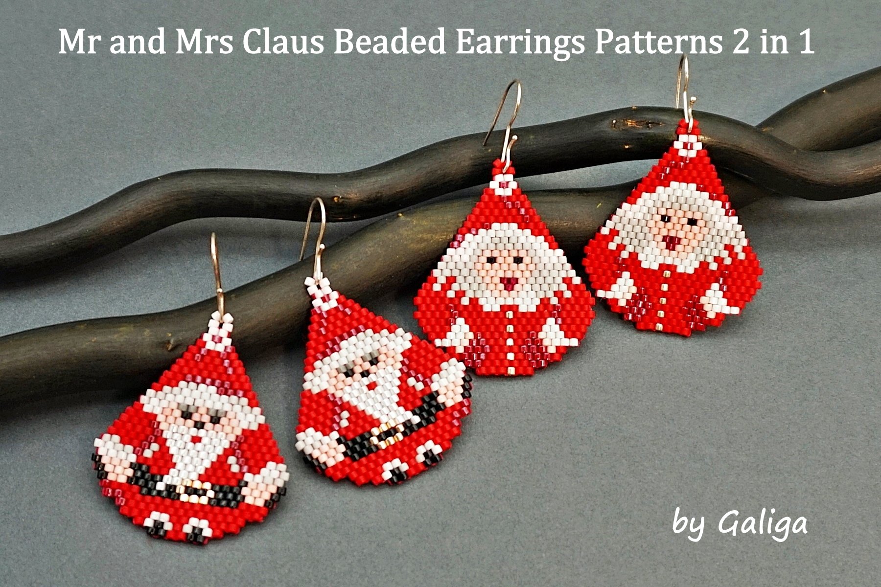 Beaded santa earrings pattern store
