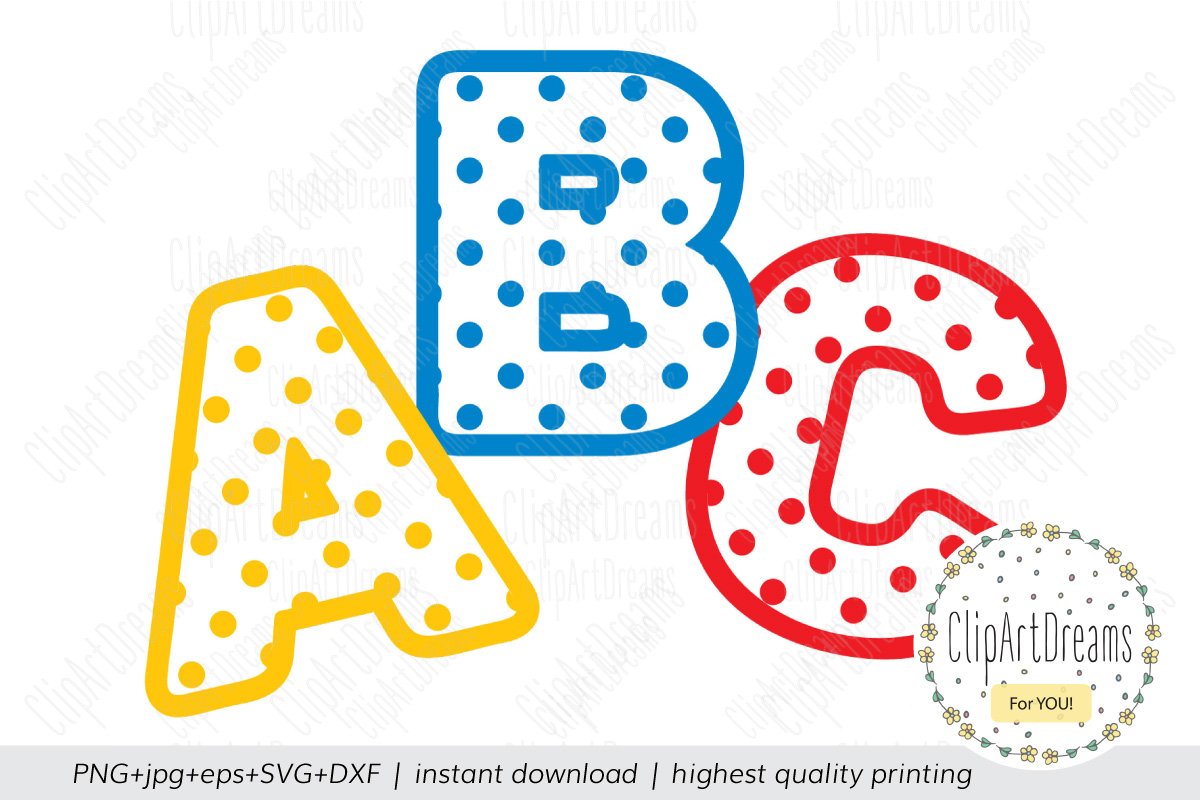 Polka Dot Font Clip Art