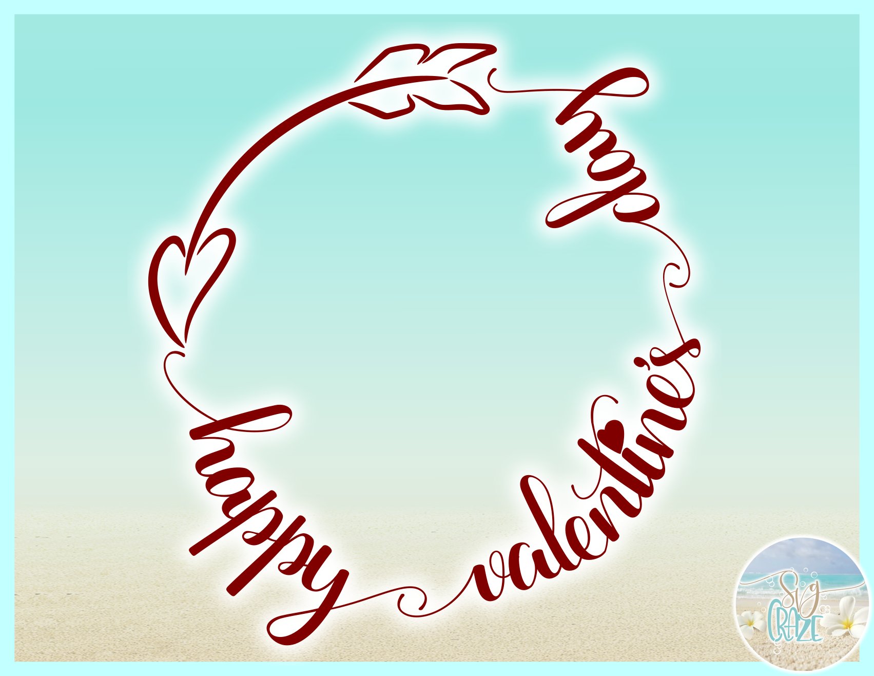 Happy Valentines Day Arrow Circle SVG Eps Png PDF files (187238) | SVGs ...