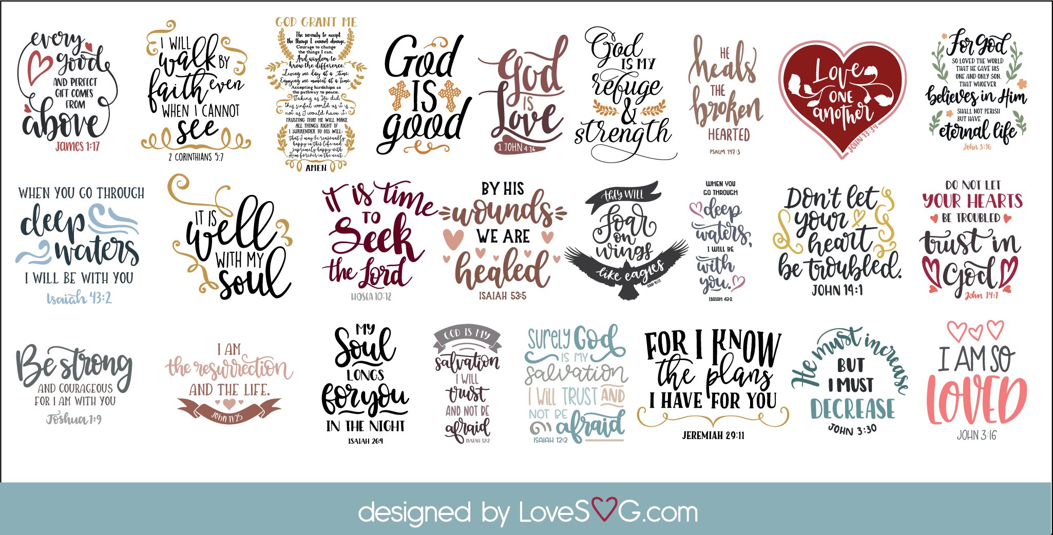 The Scripture SVG Bundle | Bible Verses SVGs (228626) | Cut Files ...