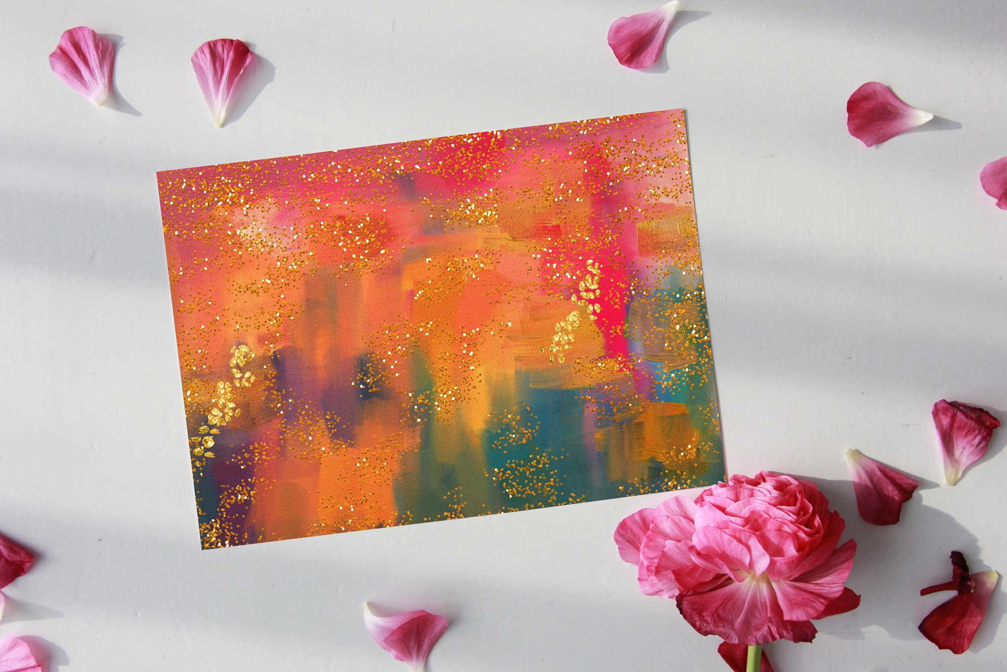 Gold Acrylic Abstract Art, Digital paper, Paint Textures, (861372 ...