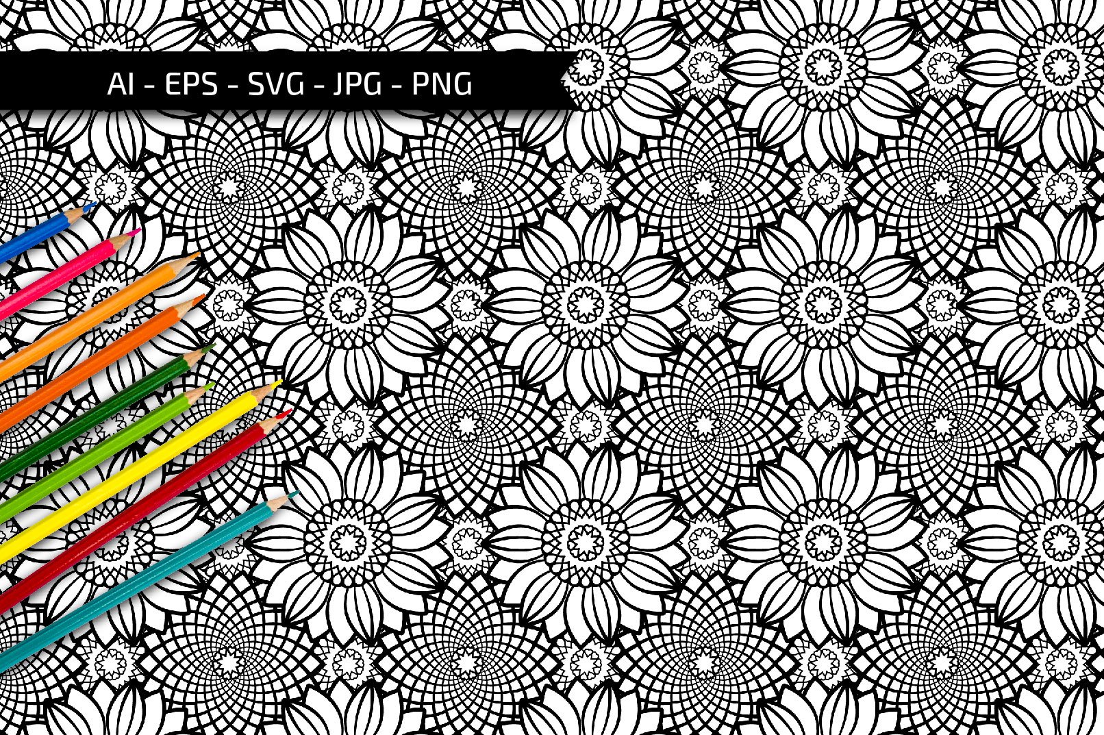 Sunflower Seamless Patterns | Zentangle Flowers | Floral Set (732058 ...