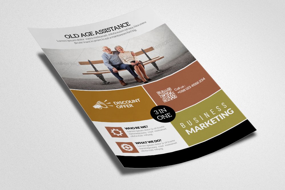 Elderly Care & Old Age Home Flyer (142136) | Flyers | Design Bundles