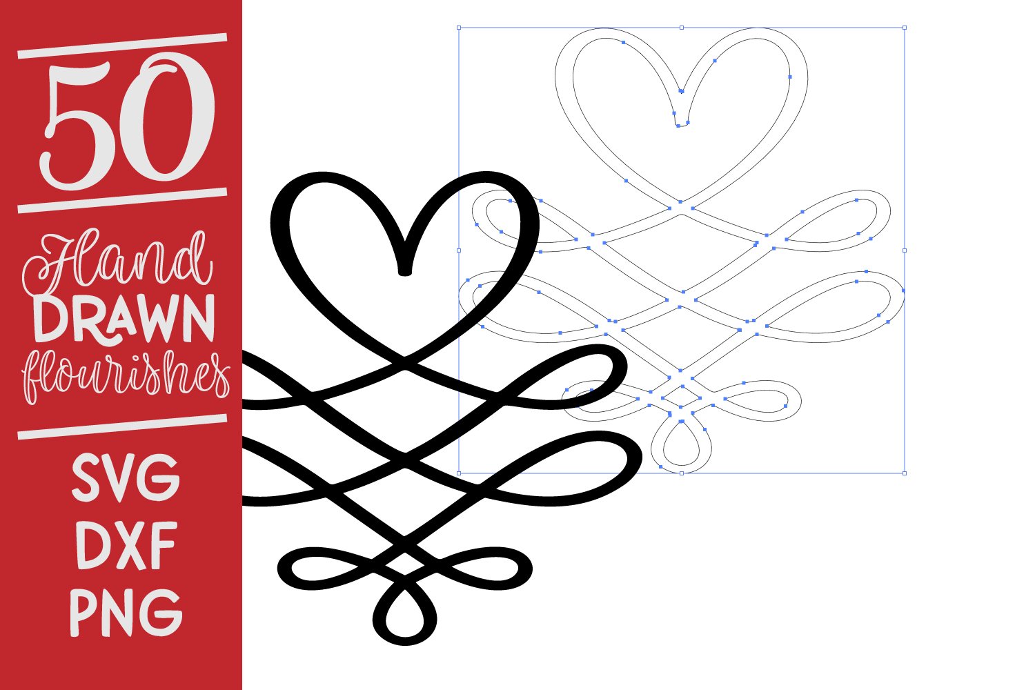50 Clean Cut Friendly Hand Drawn Flourishes - SVG Cutting (941126 ...