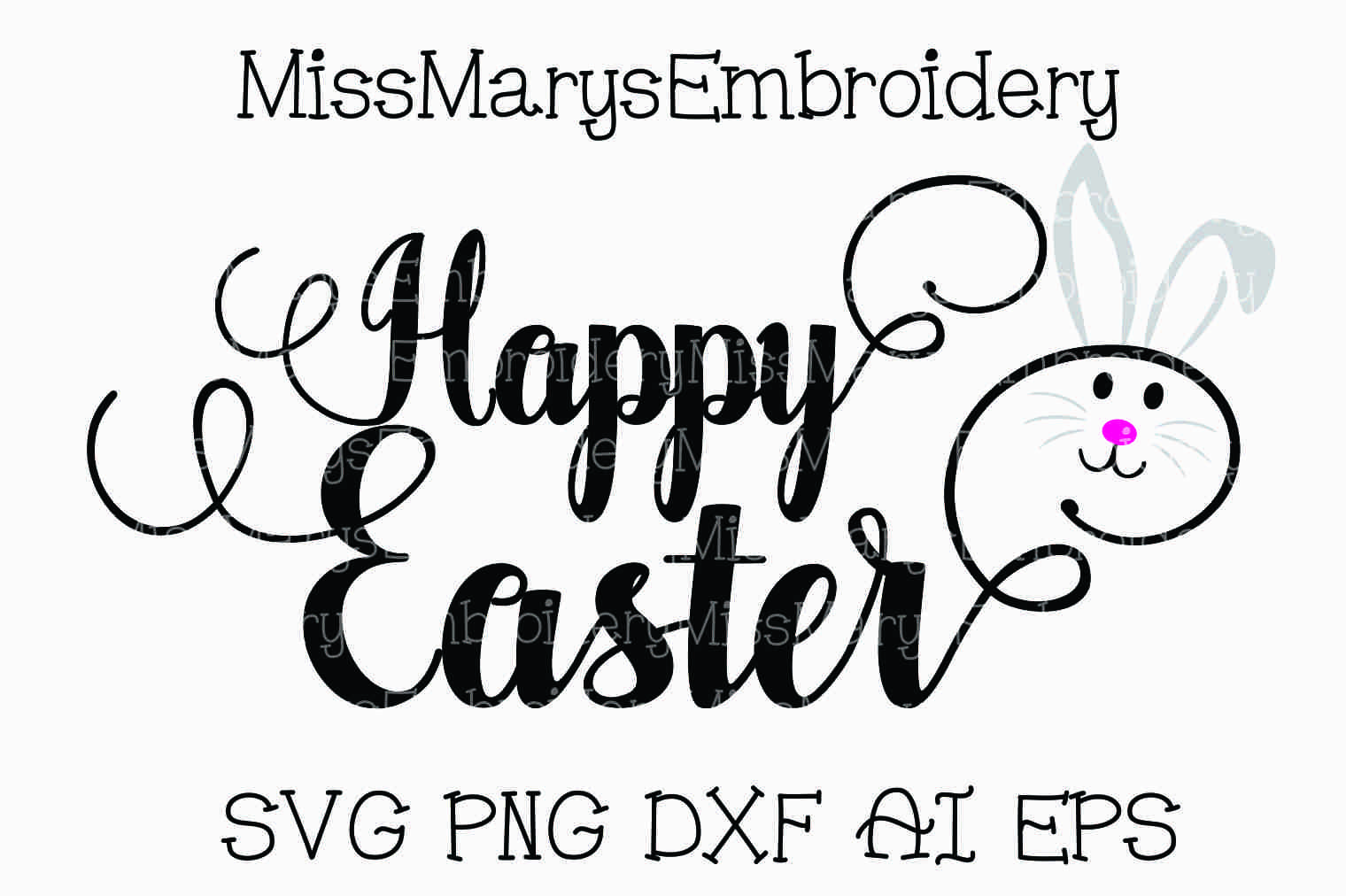 Happy Easter Bunny SVG Cutting File PNG DXF AI EPS (70124) | Cut Files ...