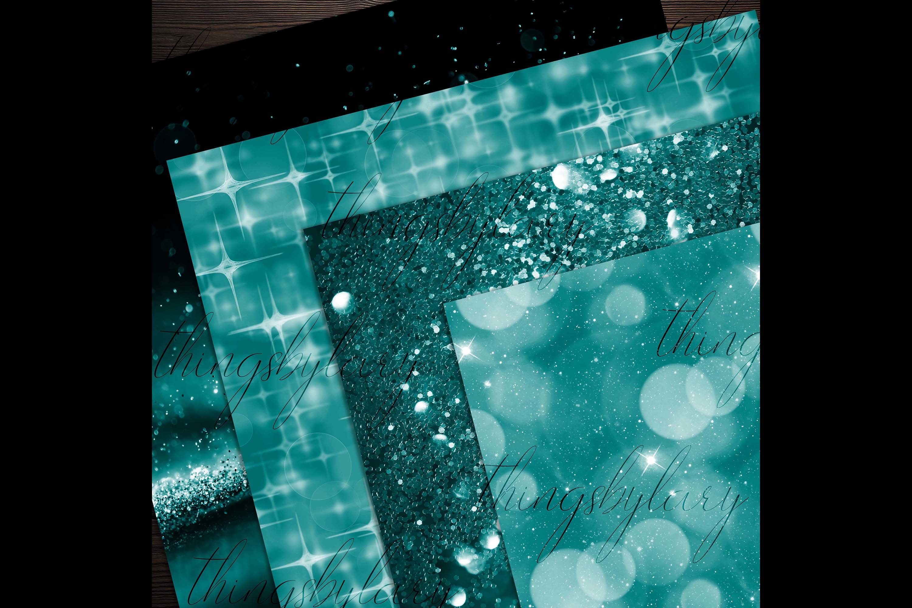 42 Teal Bokeh Realistic Blurred Bokeh Digital Papers 12x12' (365554 ...