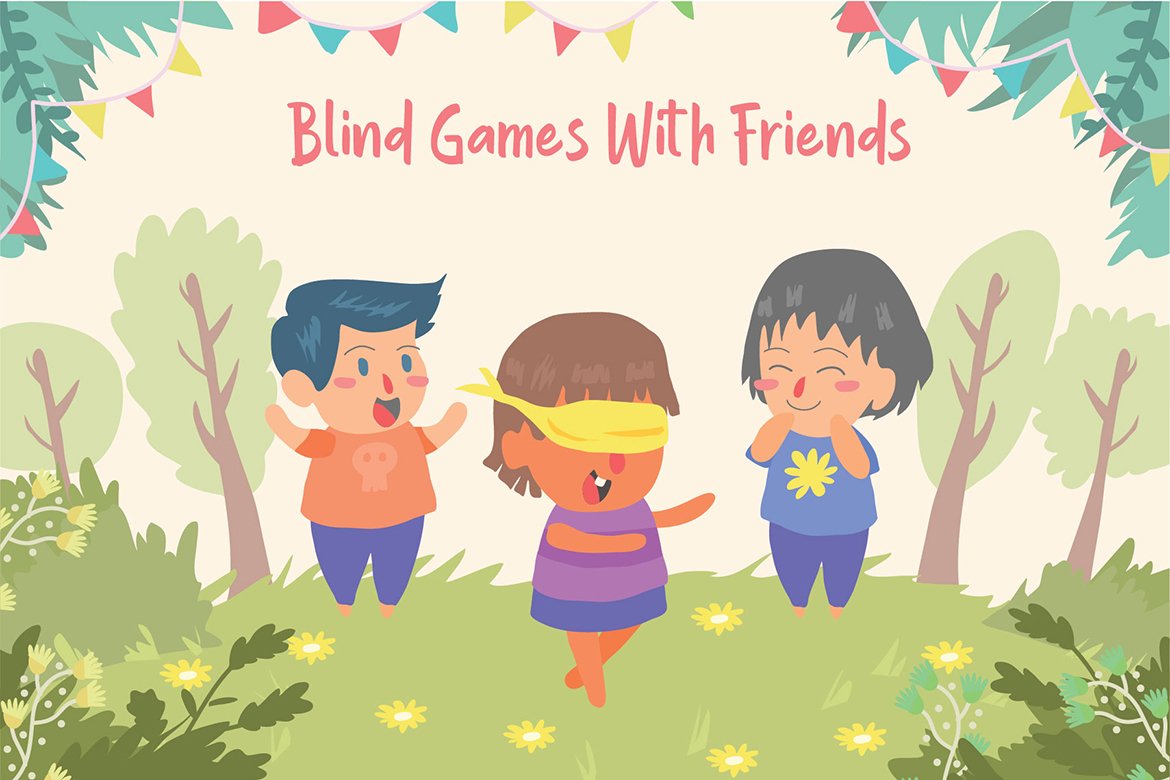 Blind Games - Vector Illustration (319503) | Illustrations | Design Bundles