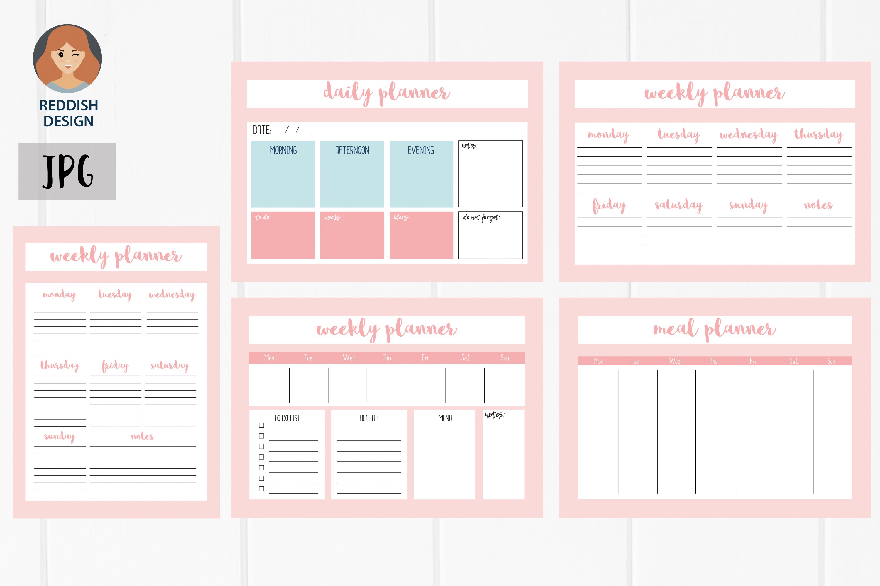 99 Planner pages A4 size, printable digital templates set (1157329 ...