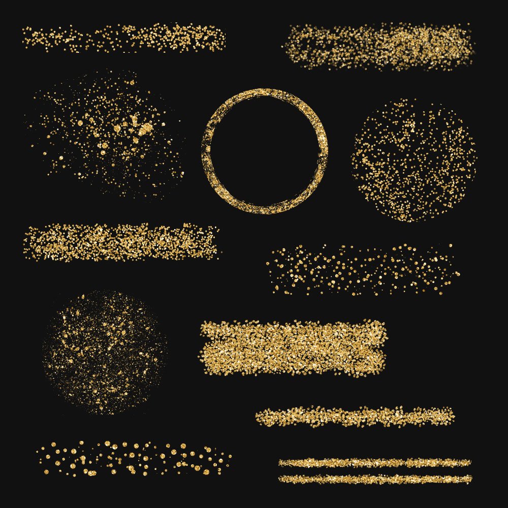 Gold Dust & Glitter Clip Art (74768) | Illustrations | Design Bundles