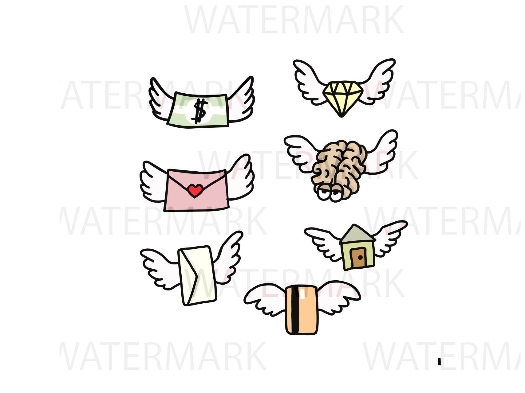 Flying Elements - SVG/JPG/PNG Hand Drawing