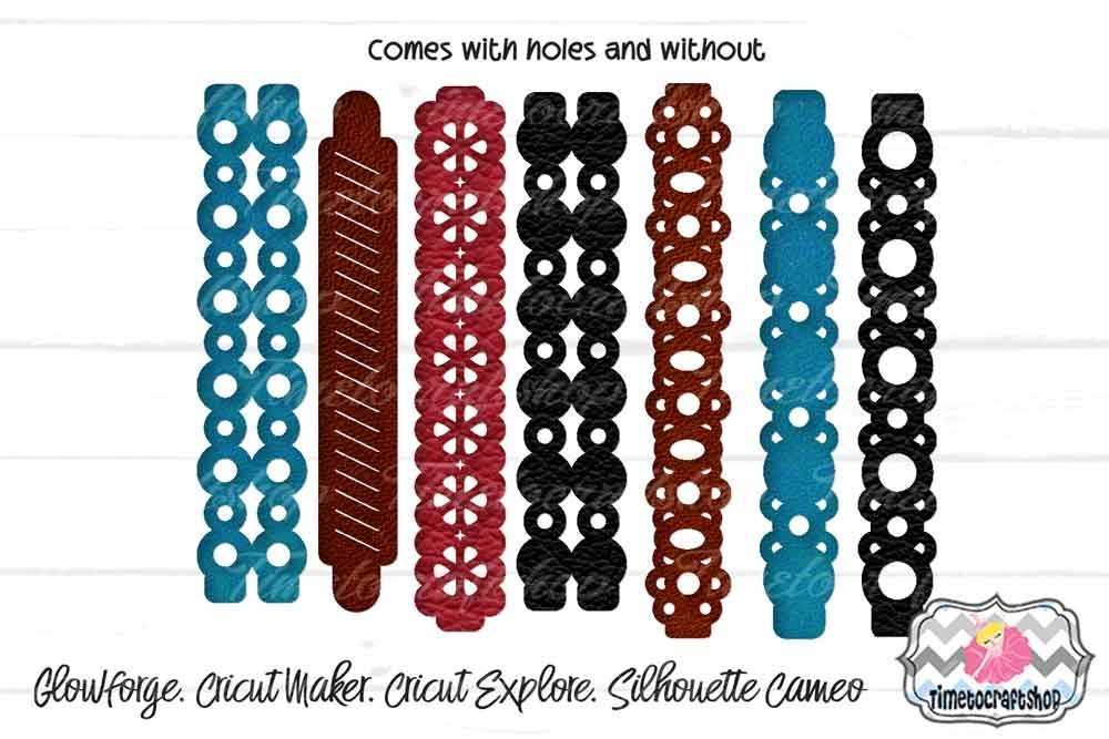 Geometric Cuff Bracelet Template, Leather Bracelet SVG (896309) | Cut ...