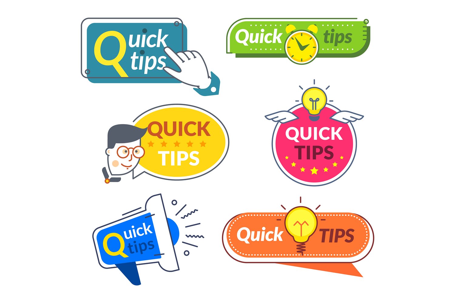 Quick tip banners. Tips and tricks suggestion, quickly help (772202 ...