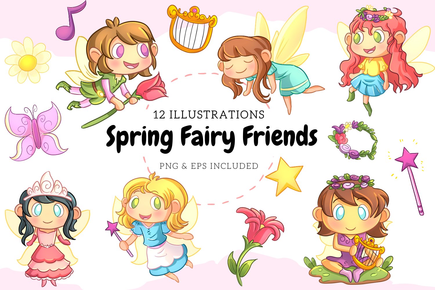 Spring Fairies Illustrations