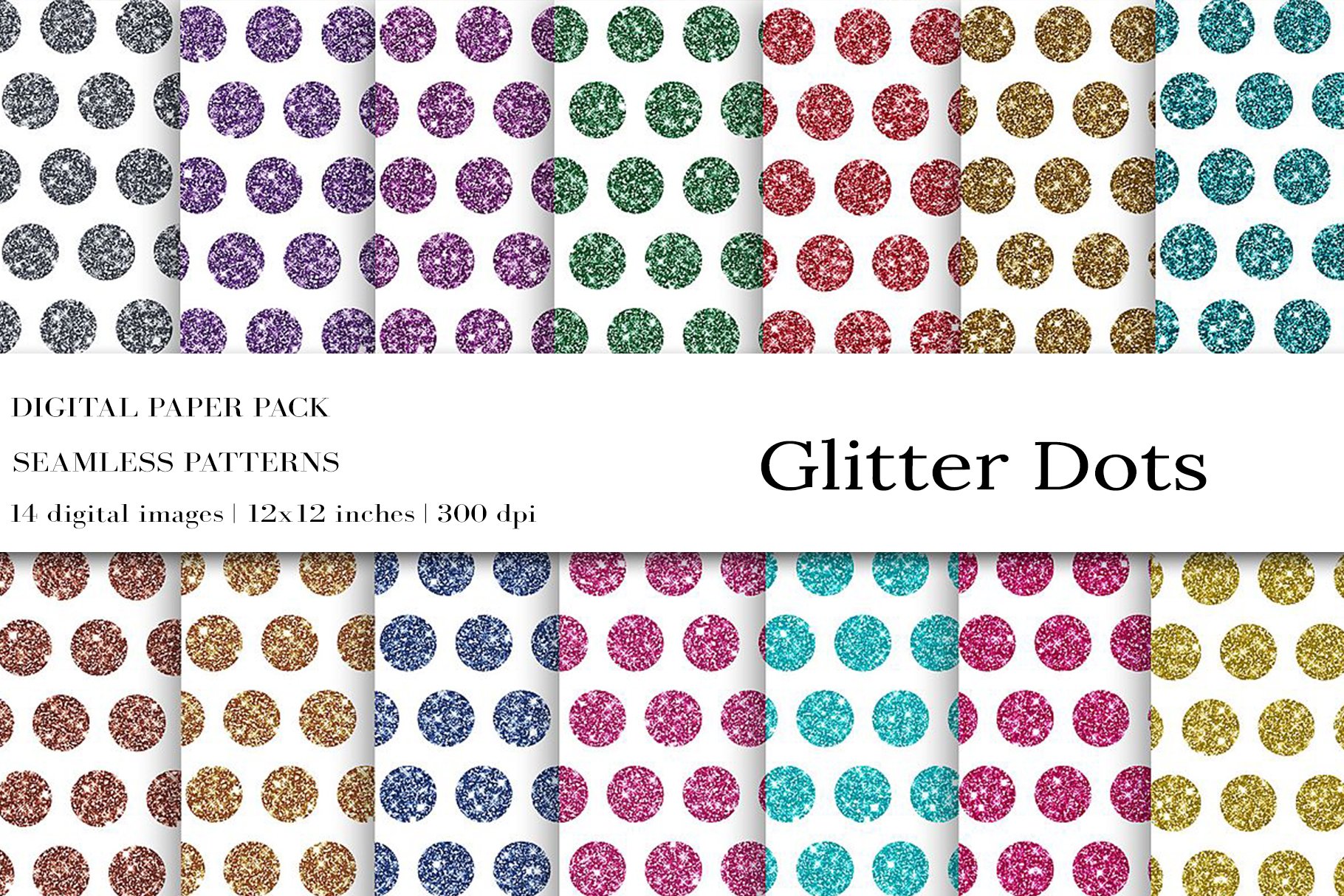 Glitter Dots Digital Papers, Dot Seamless Patterns (315757) | Patterns ...