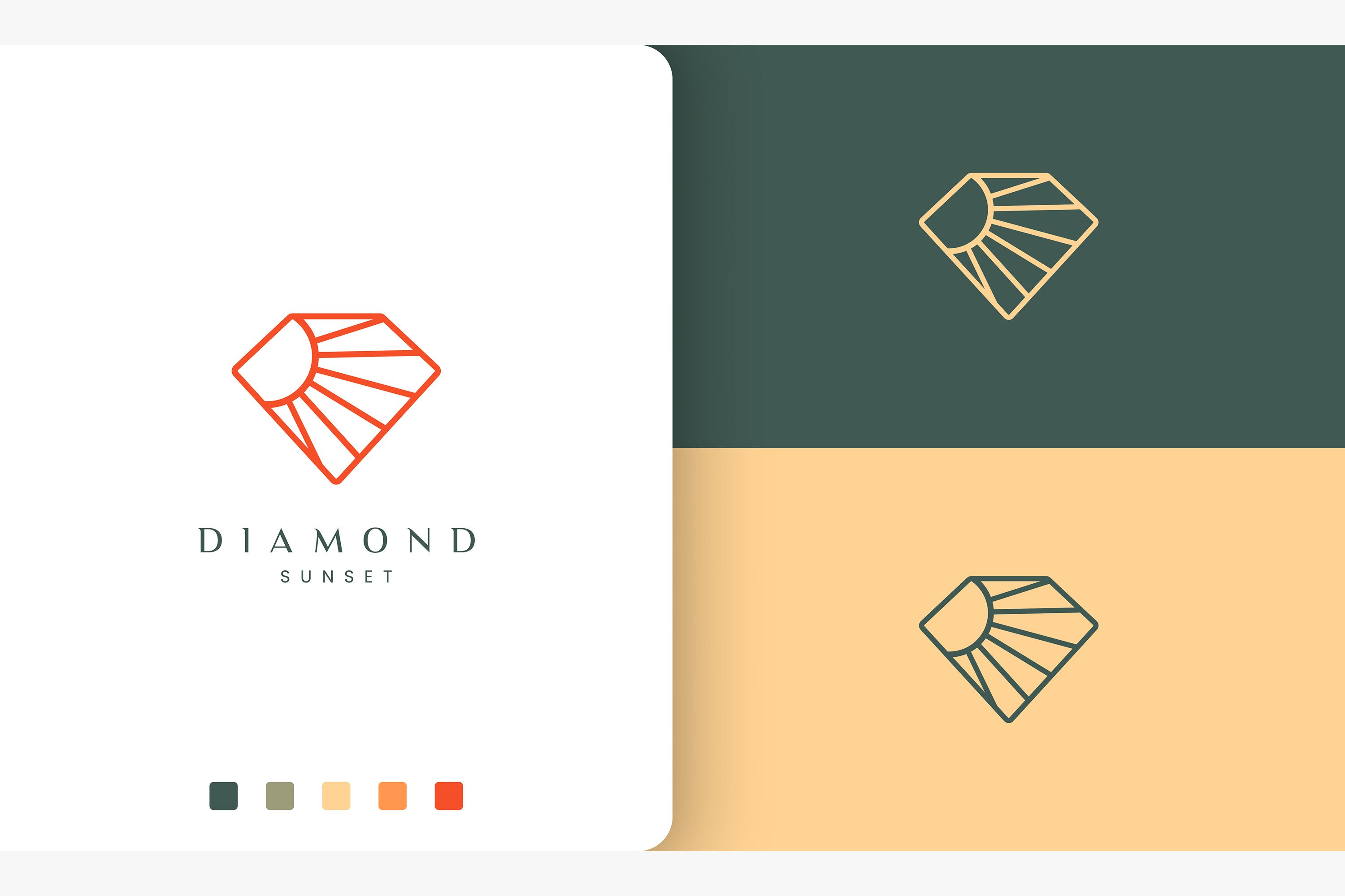 diamond sun logo in simple line art