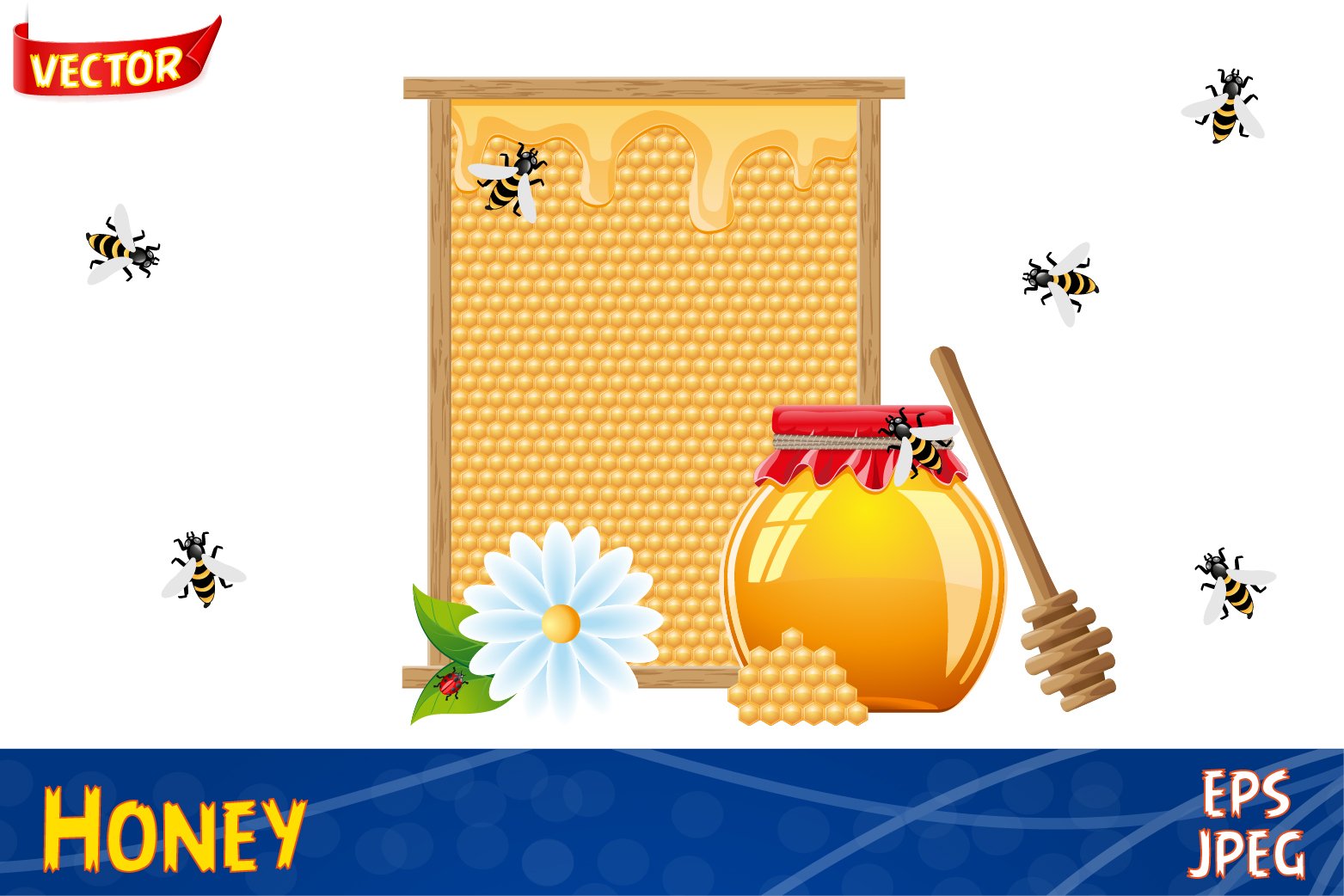 natural honey vector illustration (2243641) | Vectors | Design Bundles