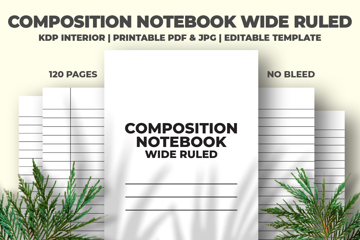 Wide Ruled Composition Notebook Page