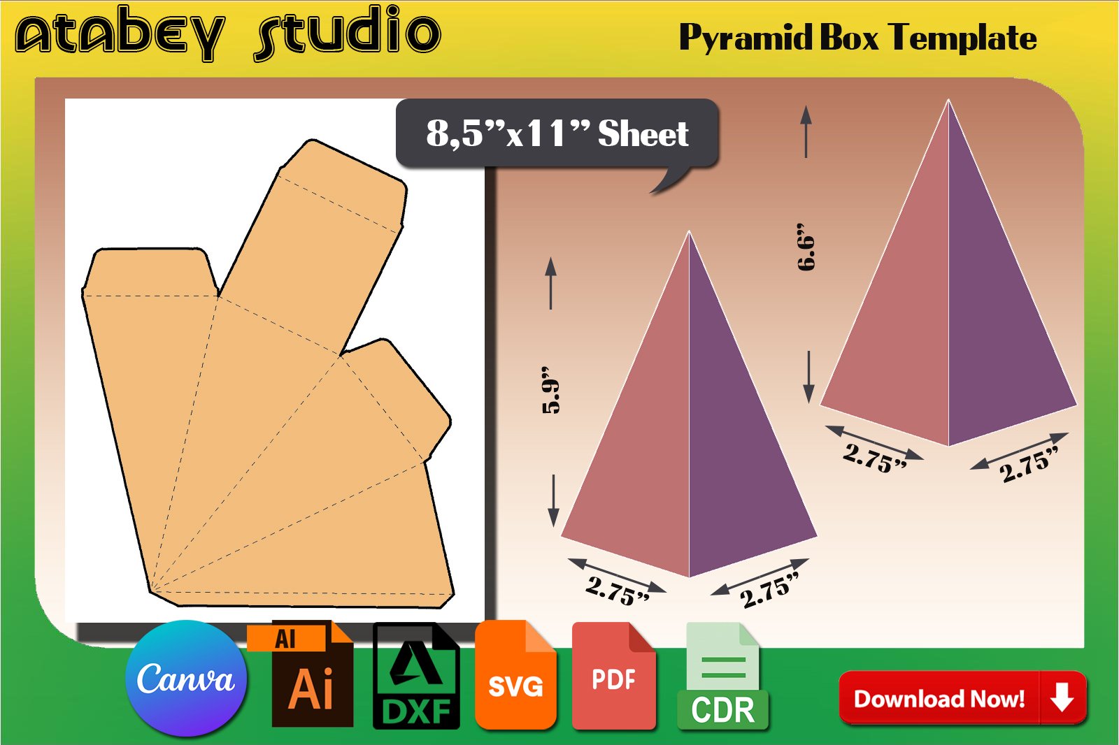 Pyramid Box Template