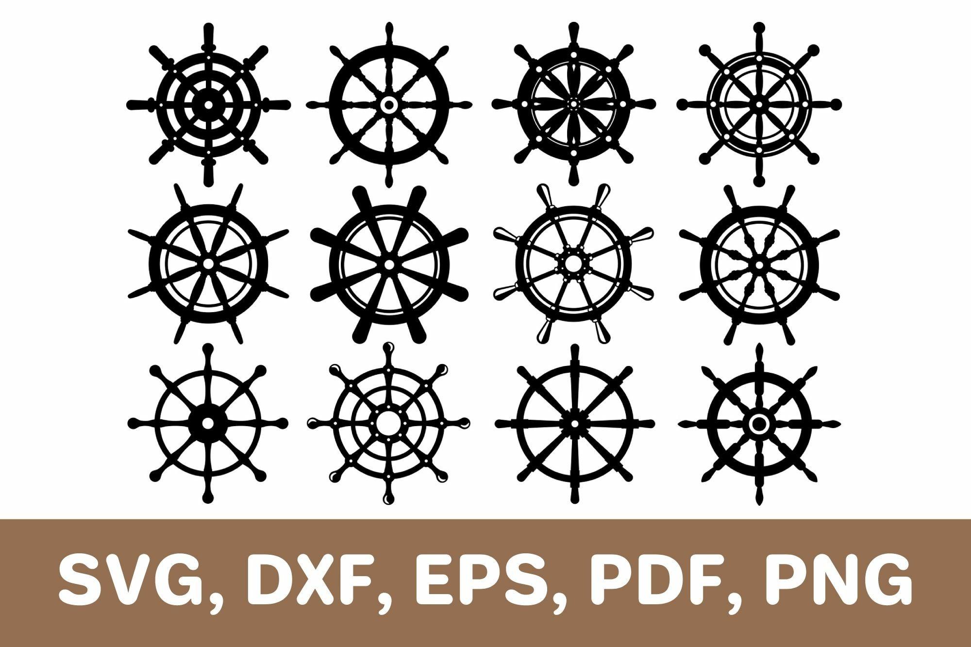 Sailboat Wheel Silhouette