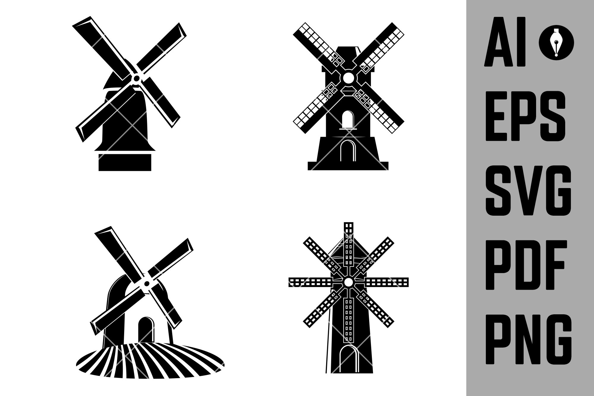 Set of vector windmill icons. Windmill logo. Windmill label, (1741176 ...
