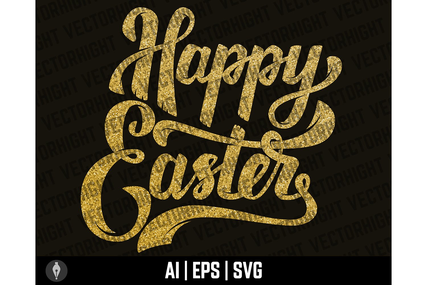 Happy Easter. Lettering Phrase. Vector Illustration (1440176) | Vectors ...
