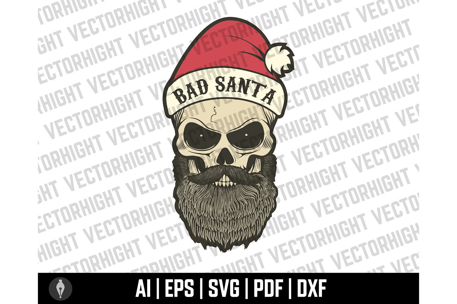 Skull of Santa Claus. Santa Skull Vector, Santa Cranium Eps (1441001 ...