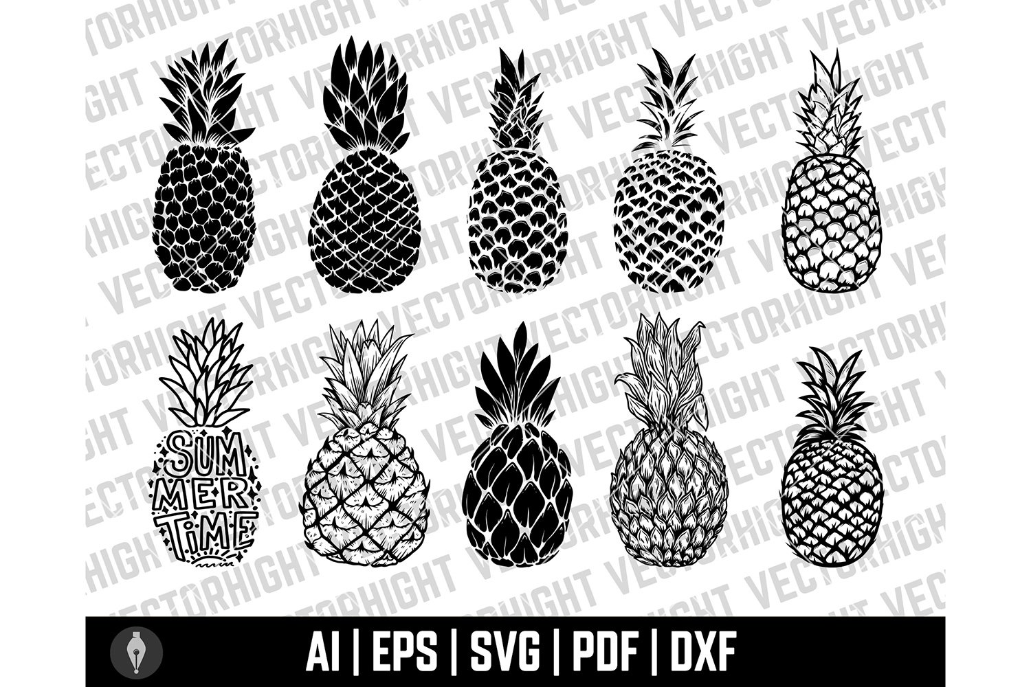 Pineapple, Pineapple Svg, Dxf, Ai, Eps, Pdf. Pineapple shape (1441325 ...