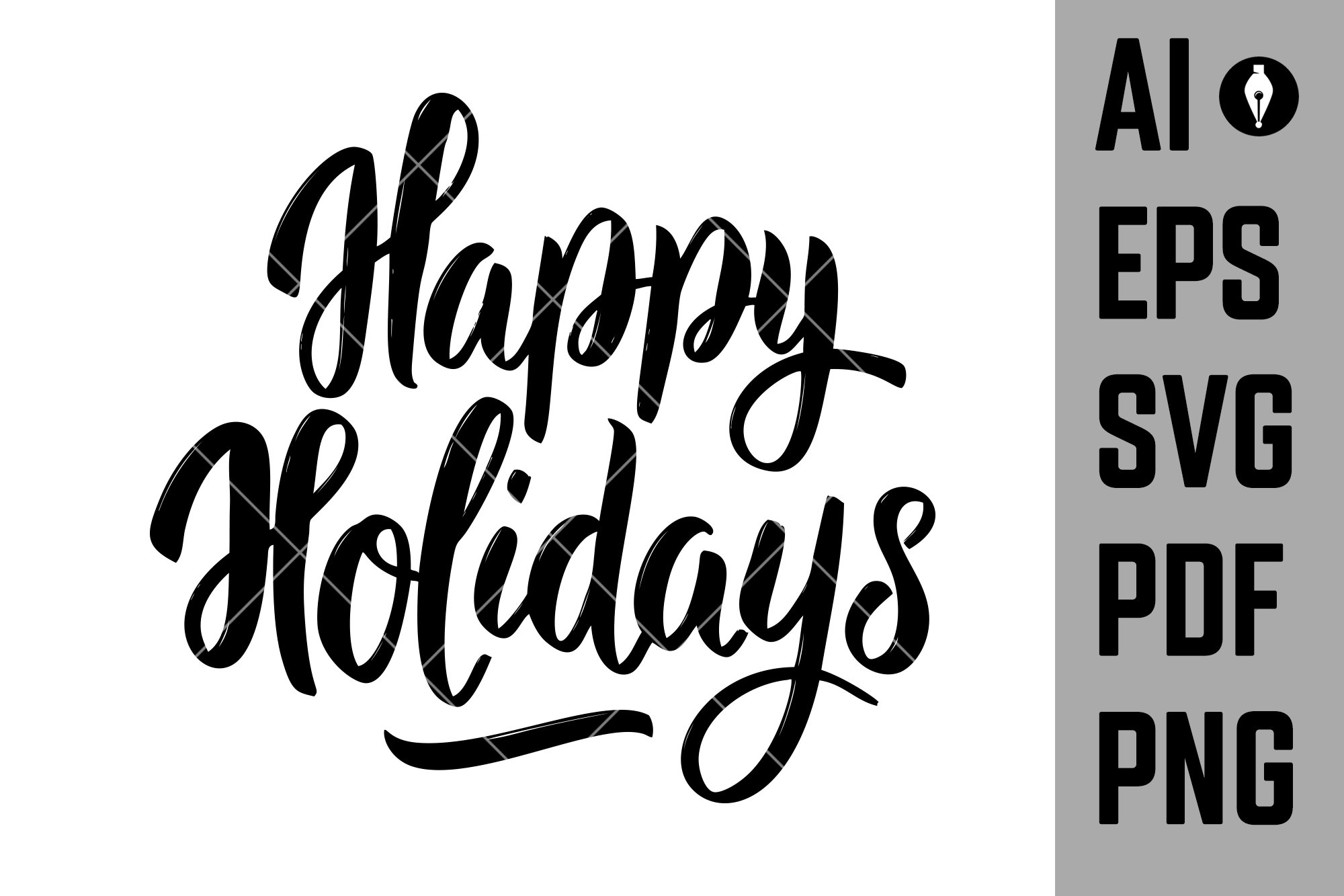 Happy holidays. Hand drawn lettering on white background. (1613730 ...