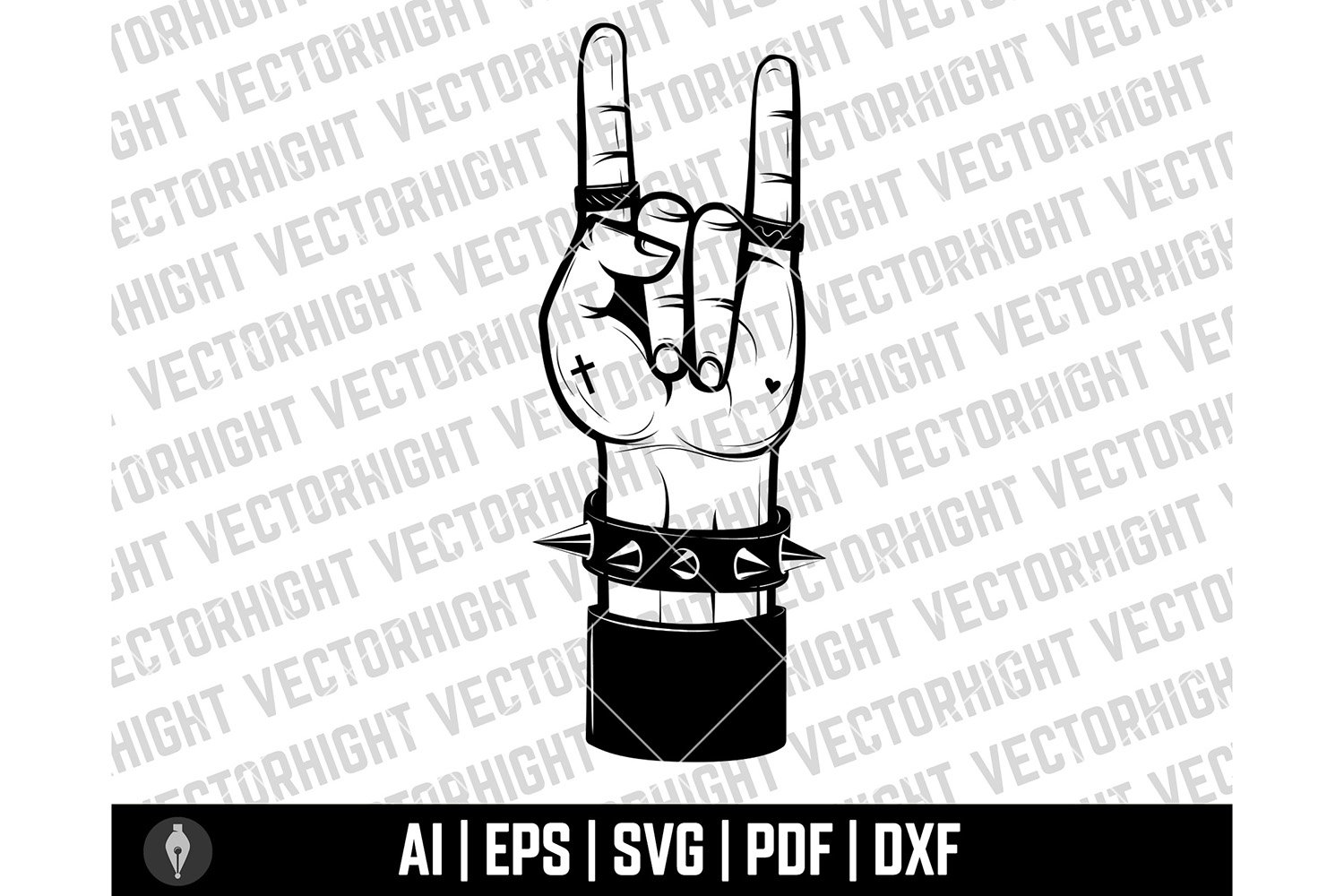 Rock Hand, Hand Rock Sign Shape SVG, Eps, Pdf, dxf. Rock (1432229 ...