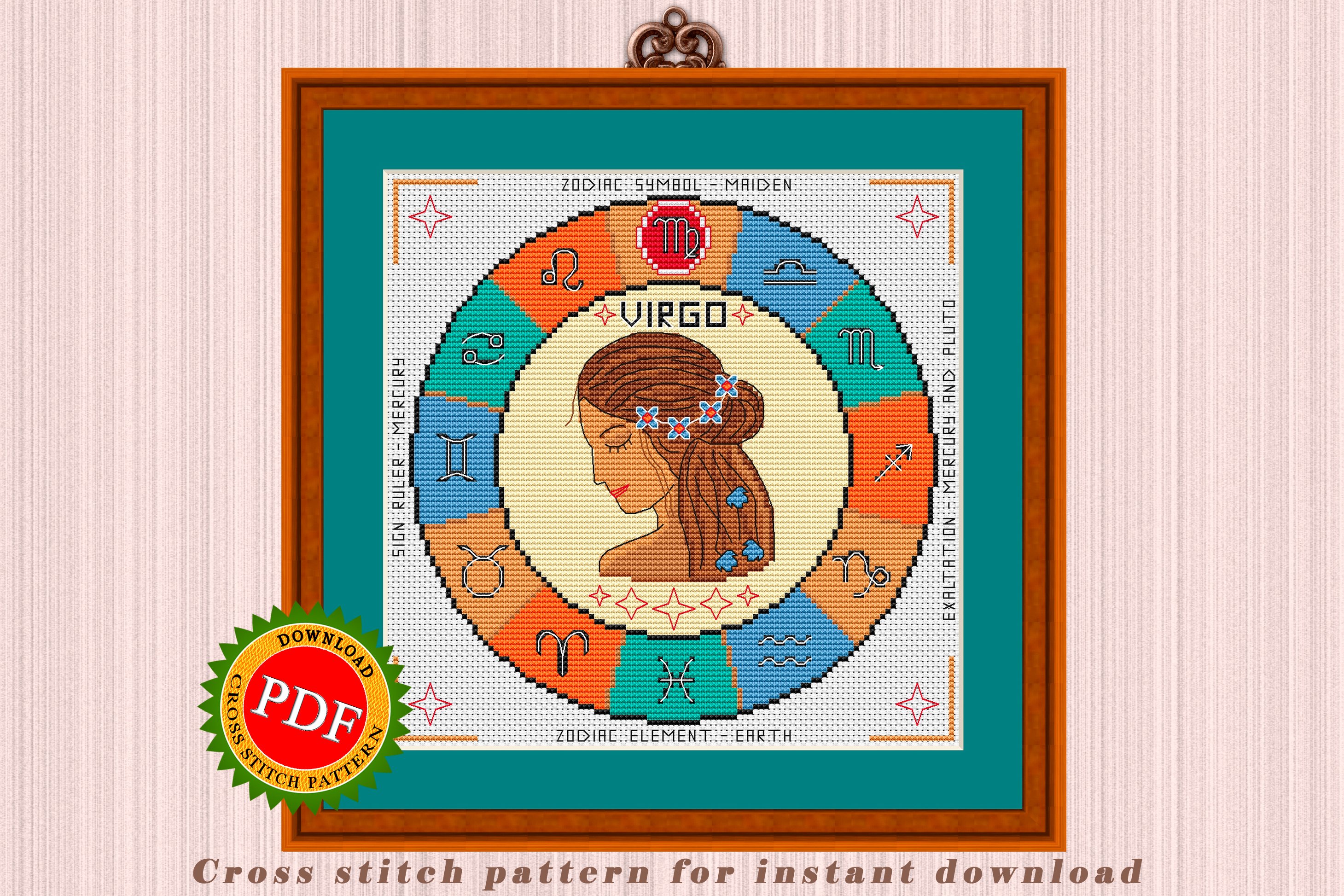 Virgo Constellation Cross Stitch Pattern Sewing & Fiber Sewing ...
