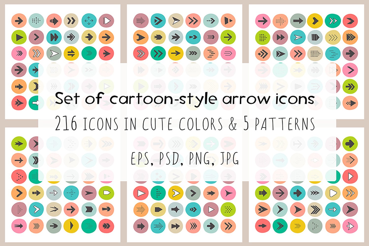 Set of cartoon-style arrow icons (1842146) | Vectors | Design Bundles