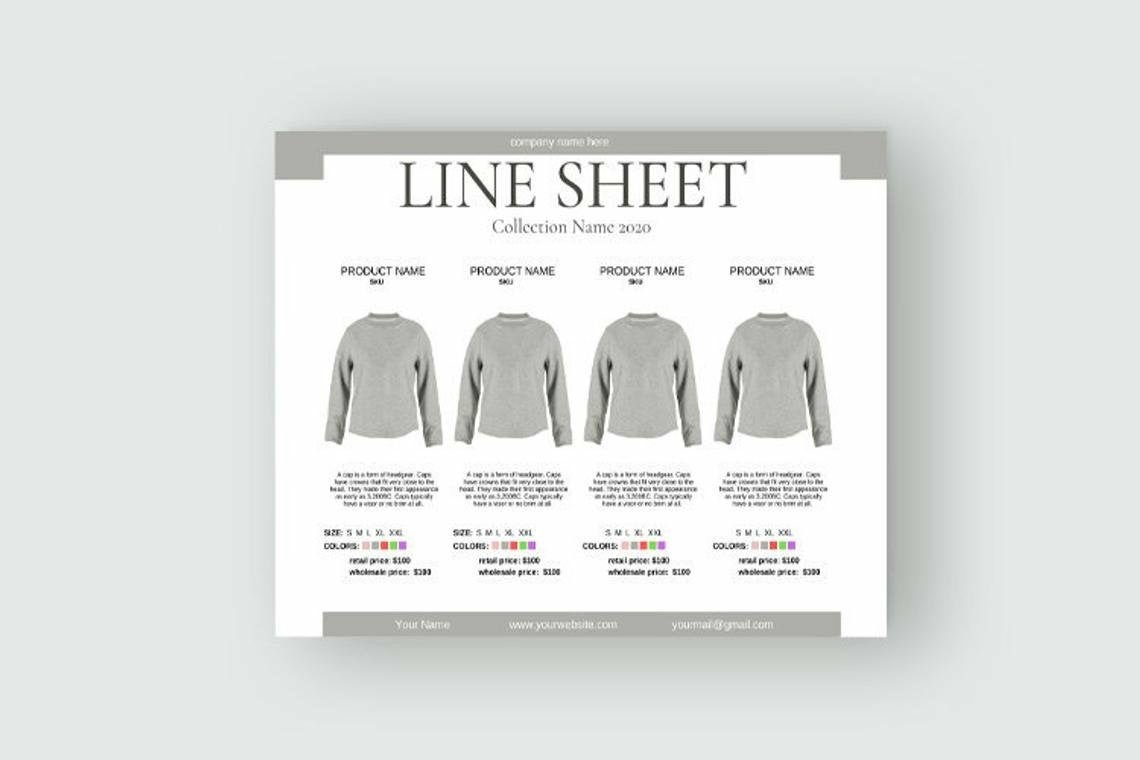 Line sheet template 6 pages (1158028) | Canva Templates | Design Bundles