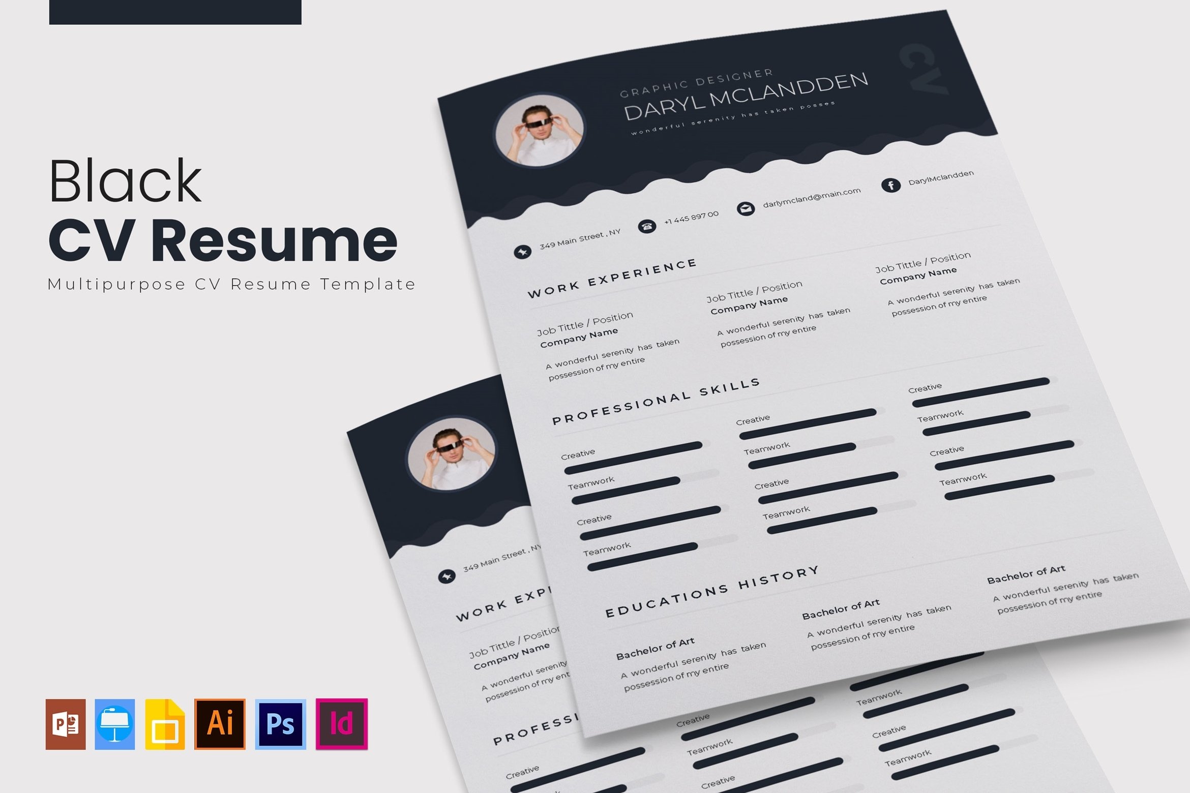 Black | CV & Resume (787787) | Resume Templates | Design Bundles