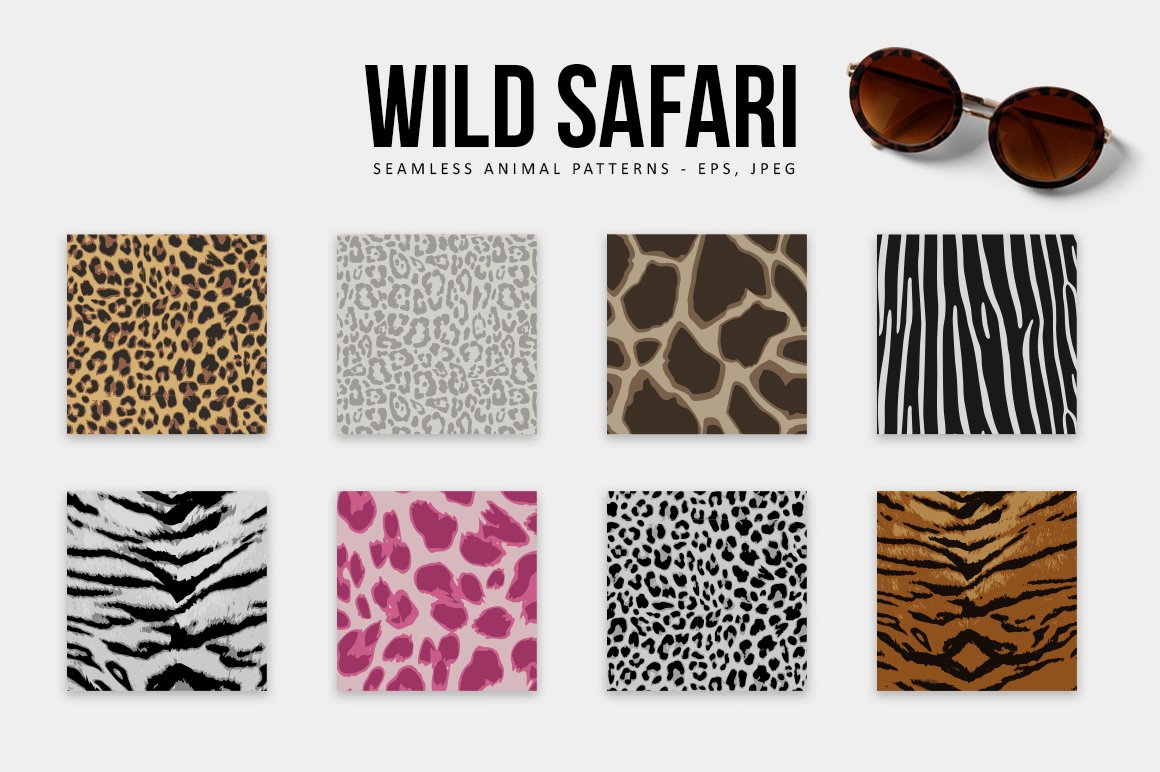 Wild Safari Patterns (2663) | Backgrounds | Design Bundles
