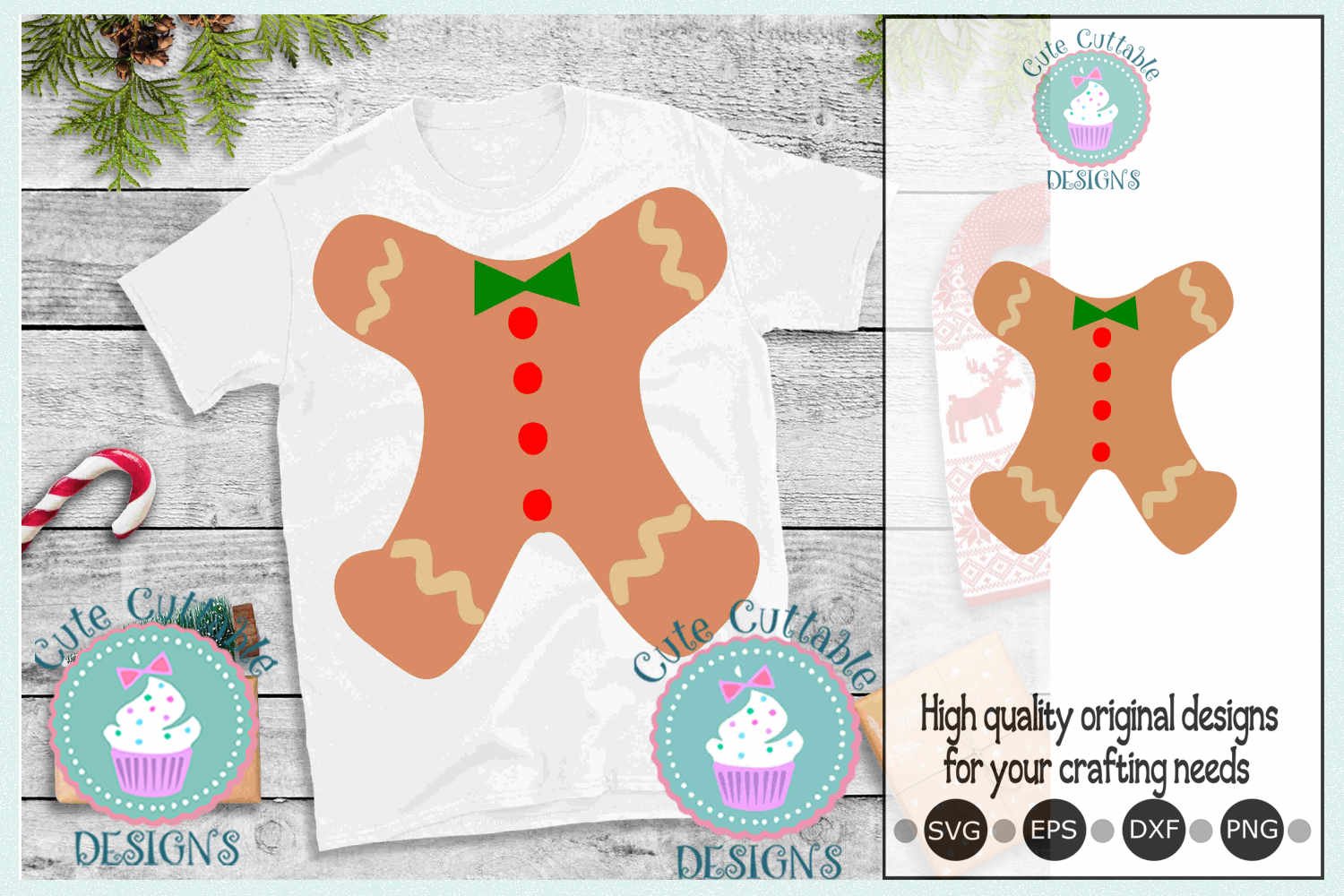 Ugly Christmas sweater, Gingerbread man body suit svg (409714) | Cut ...