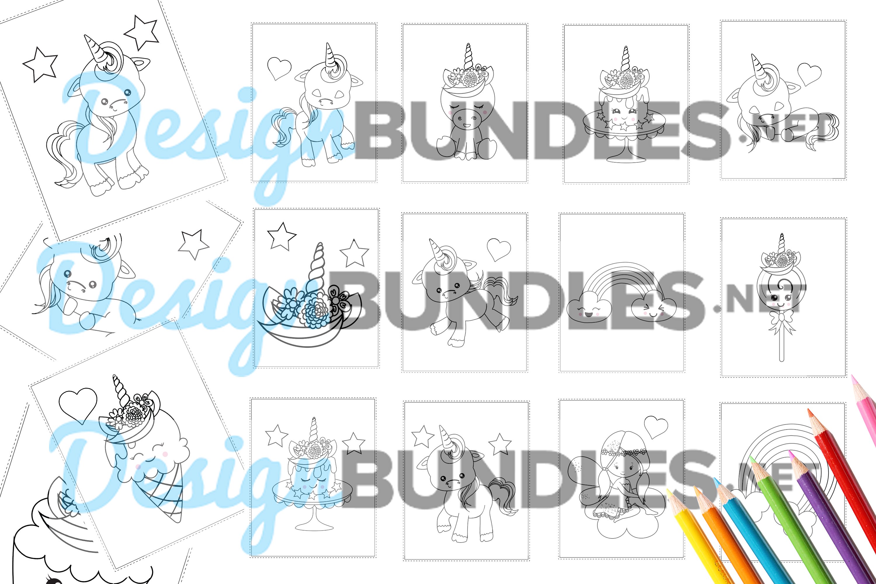 Unicorns Coloring Book