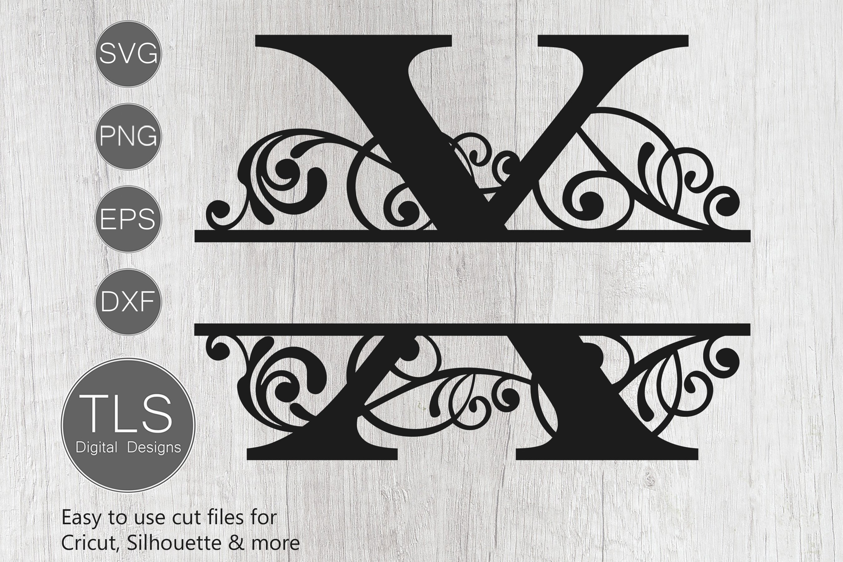 Split Monogram Letter X SVG, Letter X Monogram SVG (375428) | Cut Files ...