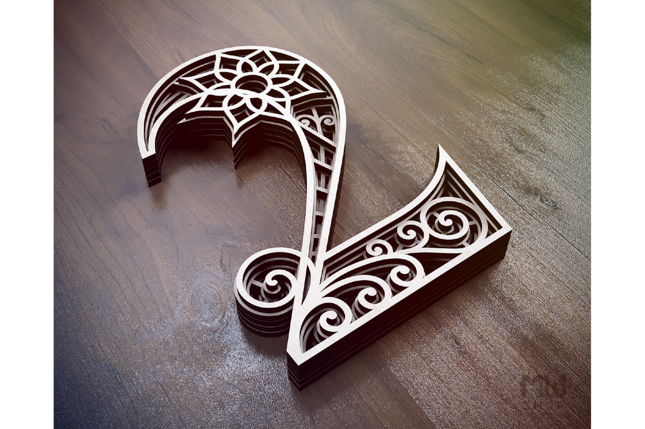 Layered Number 2, Multilayer Number 2 pattern, Number 2 SVG (579615 ...