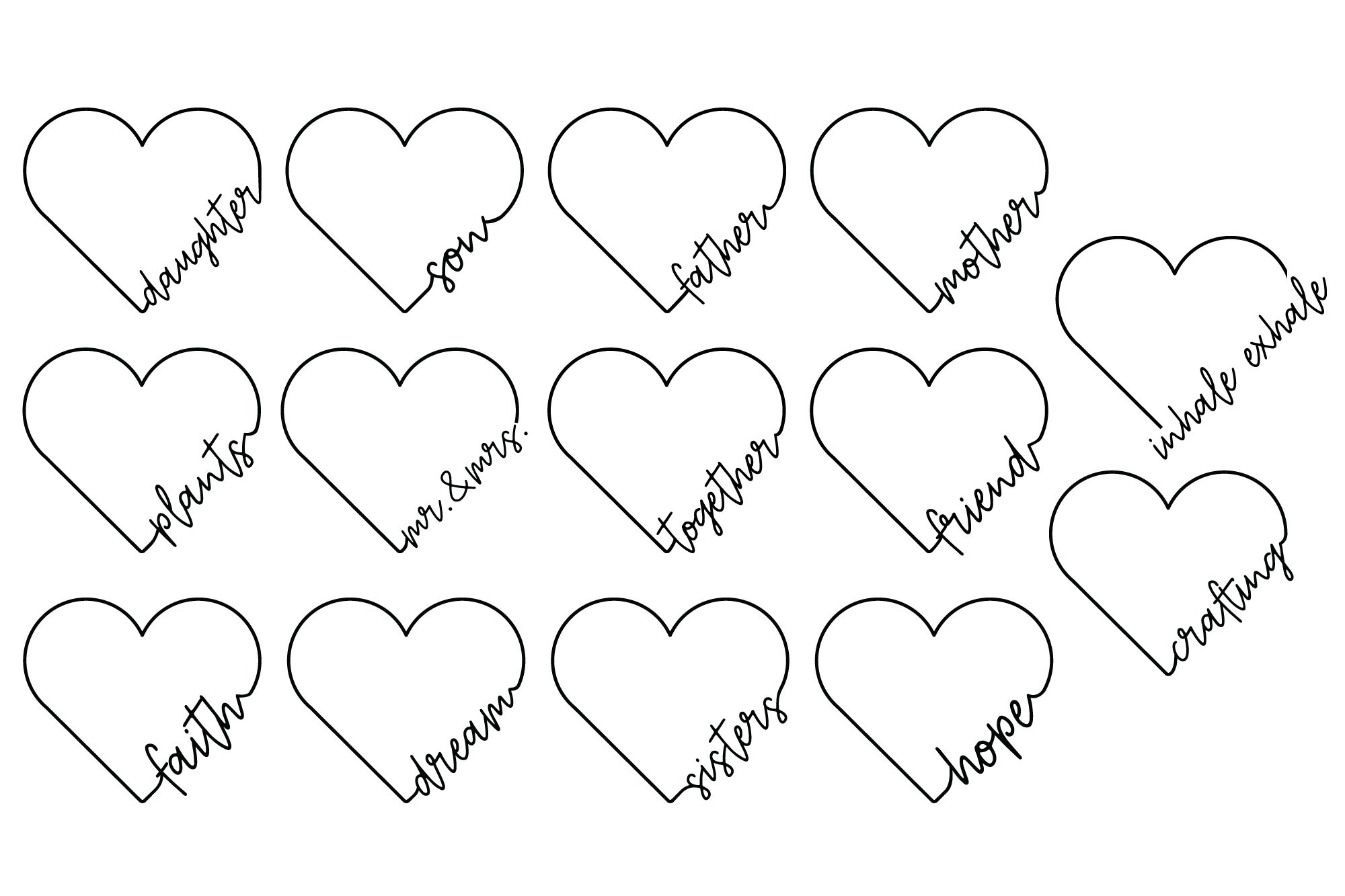 30 Words | Heart with Letter Bundle (531486) | SVGs | Design Bundles