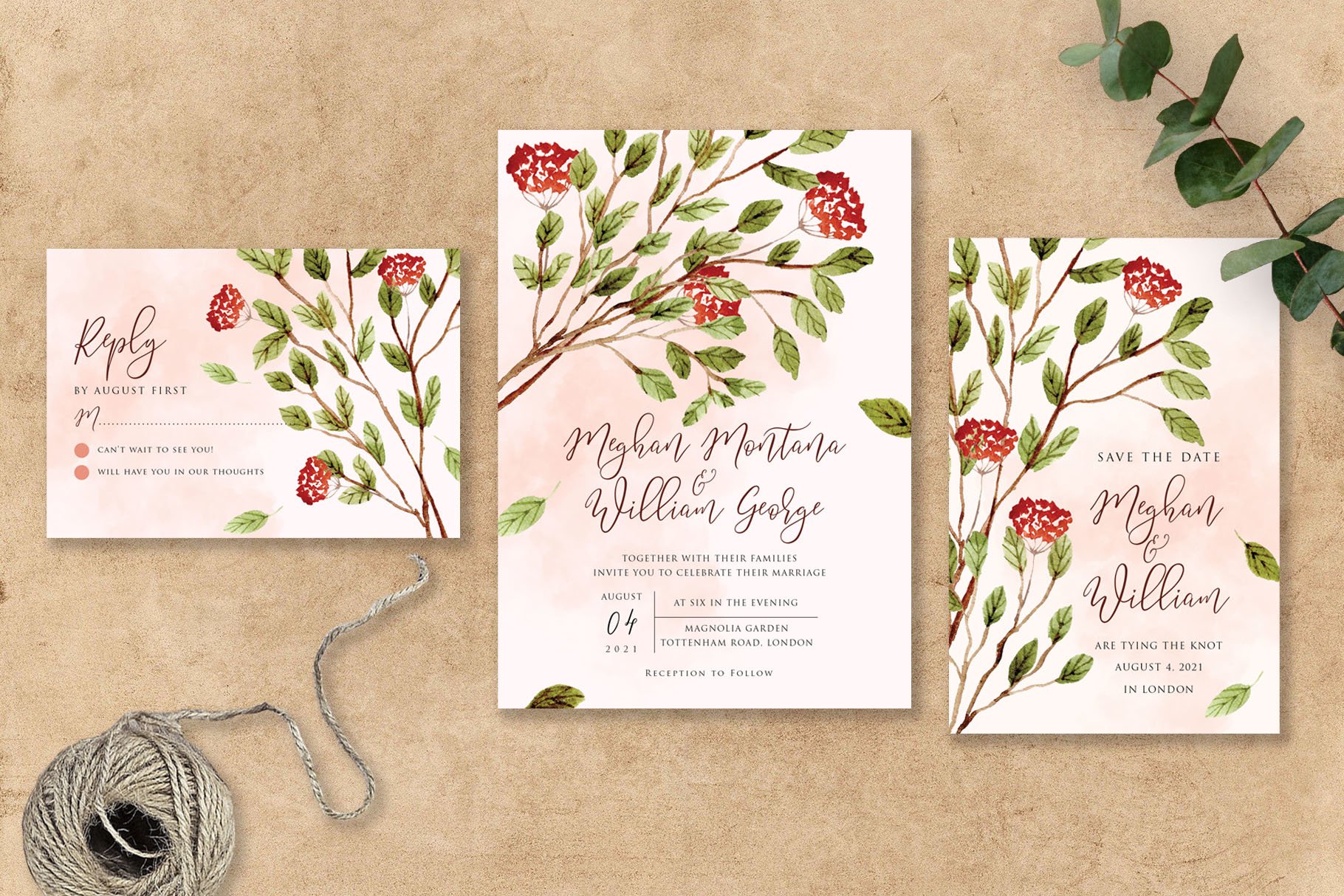Branch Wedding Invite Template