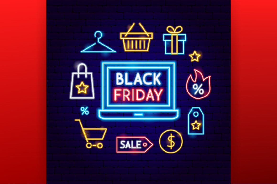 Black Friday Neon (293047) | Icons | Design Bundles