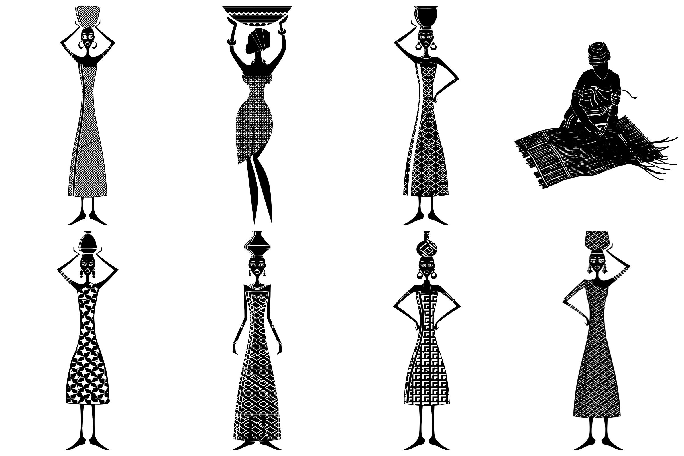 African And Ethnic Silhouettes Ai Eps Png 281059 Illustrations