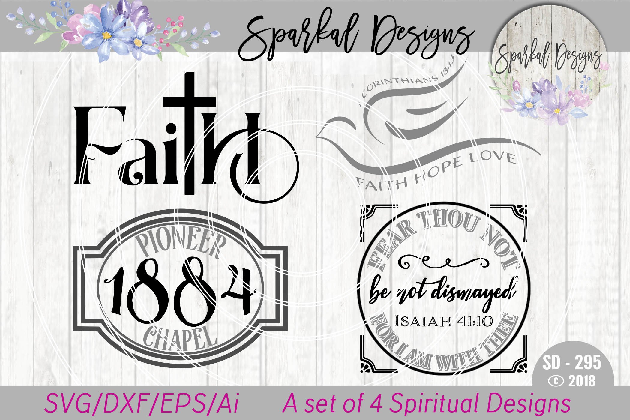 Spiritual Bundle of Four Faith Based Designs (106227) | SVGs | Design ...