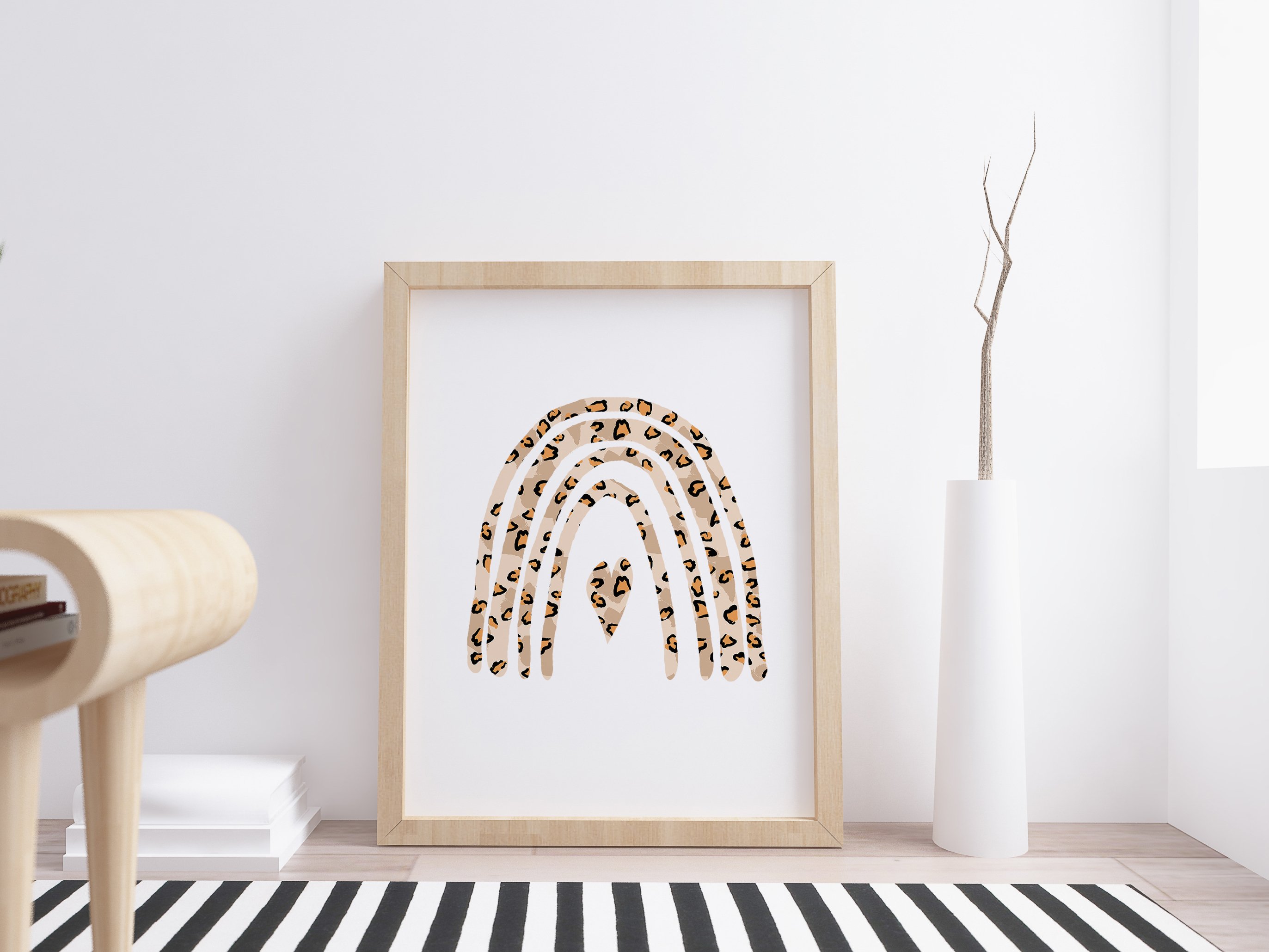 Leopard boho rainbows clipart, nursery modern rainbow print (1189517 ...