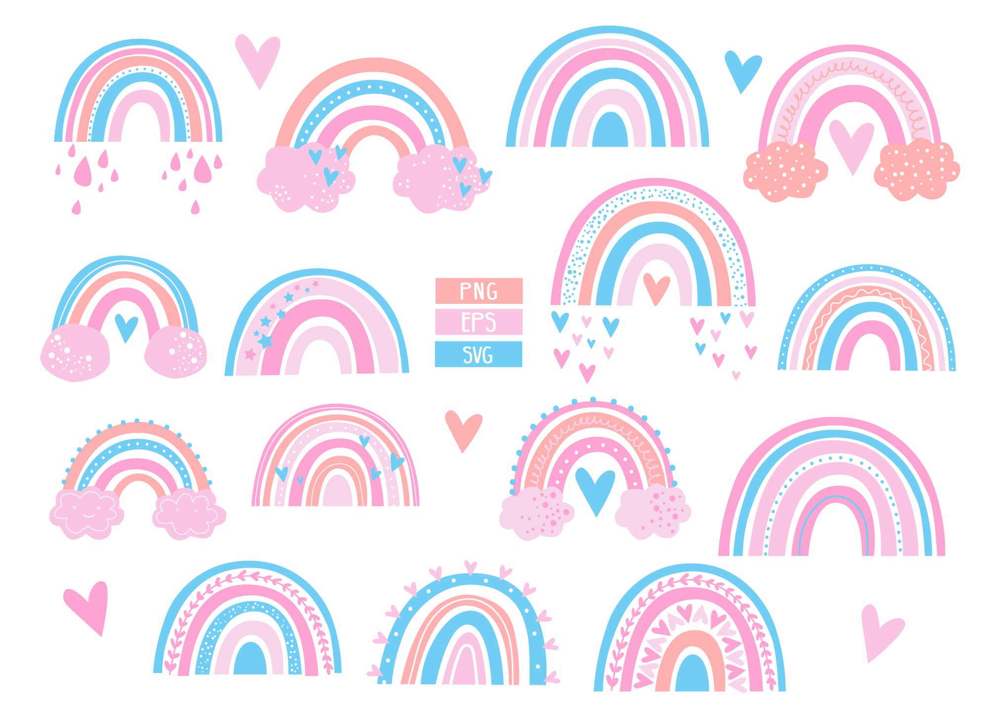 Rainbow bundle / Rainbow clipart vector set (720043) | Illustrations ...