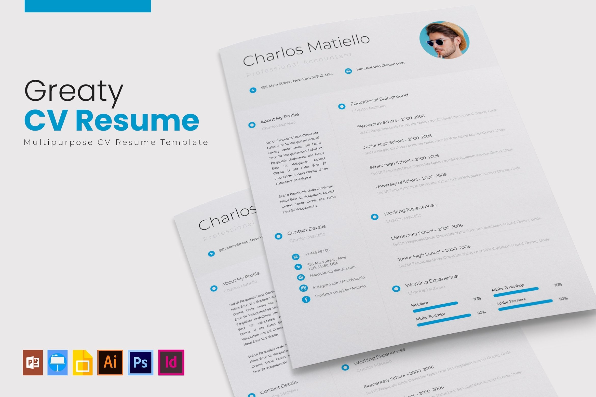 Greaty | CV & Resume (787790) | Resume Templates | Design Bundles