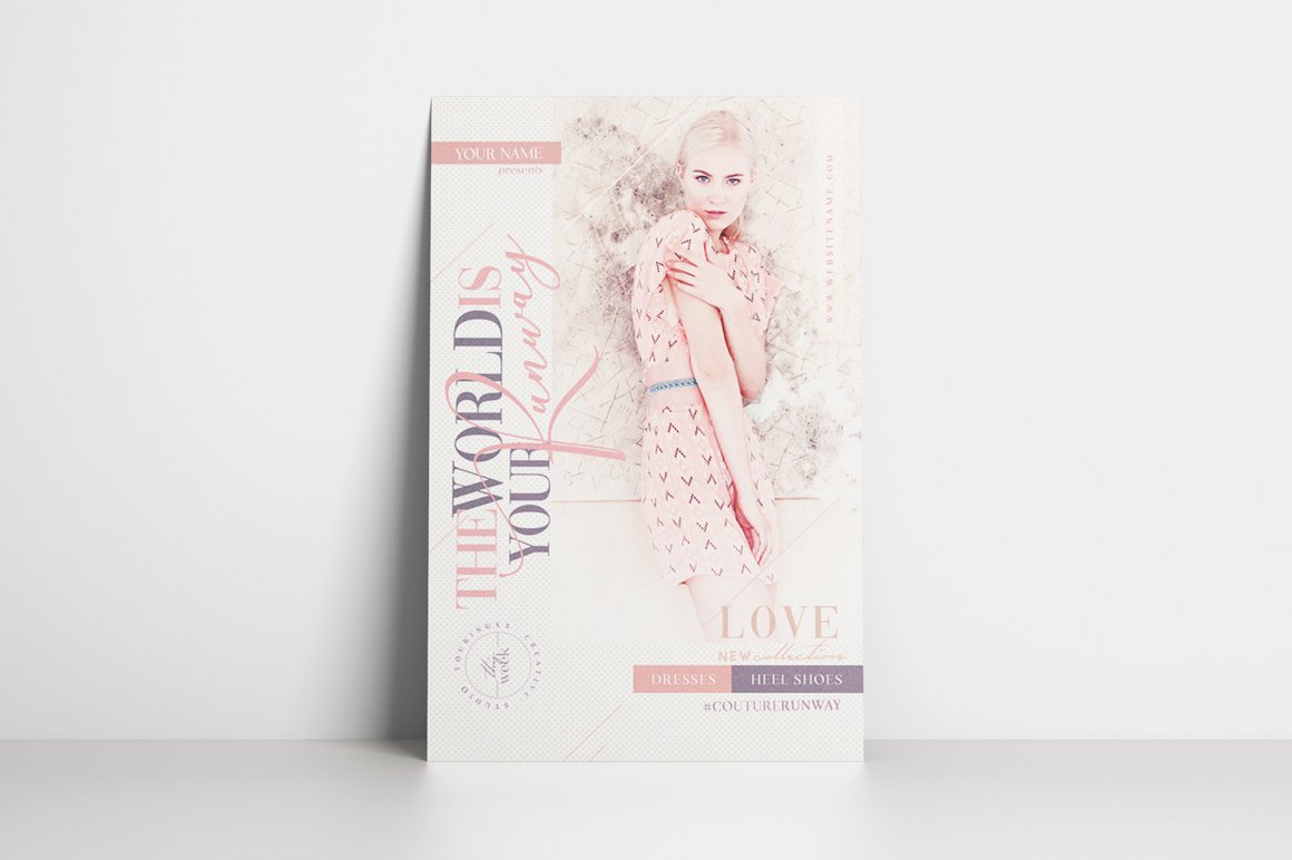 The World Is Your Runway Flyer Template (211985) | Flyers | Design Bundles